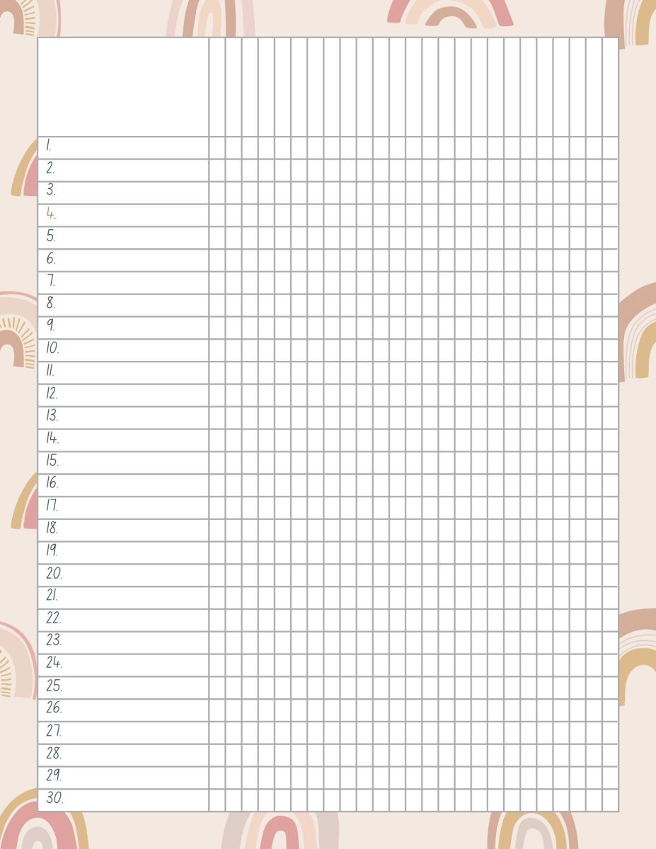 Boho Rainbow Attendance List – ImperfectlyPatricia